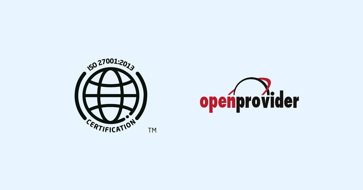 Openprovider is ISO 27001 certified